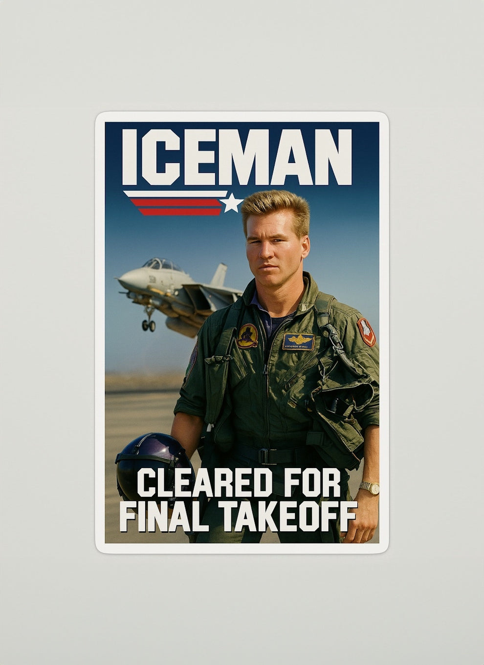 ICEMAN “Cleared for Final Takeoff” Tribute Sticker – Carrcolabels.com